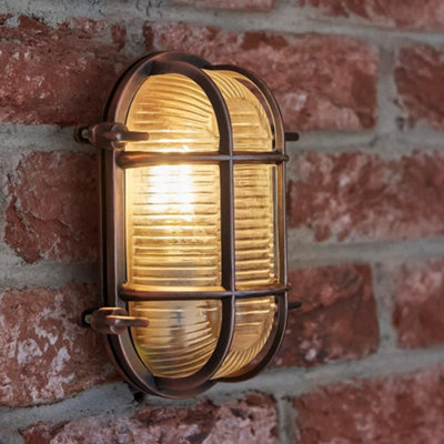 ValueLights Bow Modern IP64 Rated Oval Copper Effect Nautical Design ...