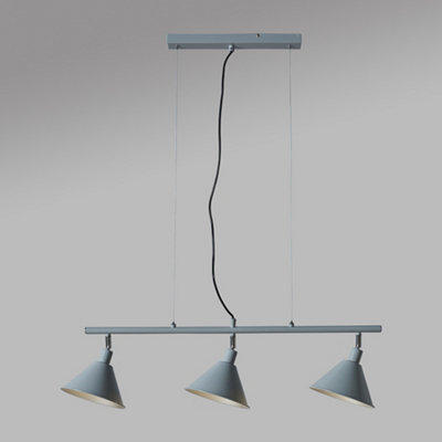 ValueLights Brisner 3 Way Suspended Ceiling Light with Grey Silver ...