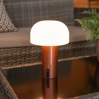 ValueLights Calhoun Copper Touch Table Lamp Portable USB Rechargeable ...
