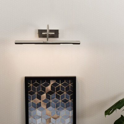 ValueLights Capri Brushed Chrome Mains Powered Twin Picture Wall Light ...