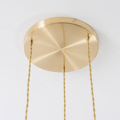 ValueLights Cassia Gold Hanging Triple Ceiling Pendant Light Fitting ...