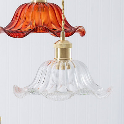 ValueLights Cassia Gold Hanging Triple Ceiling Pendant Light with Multi ...