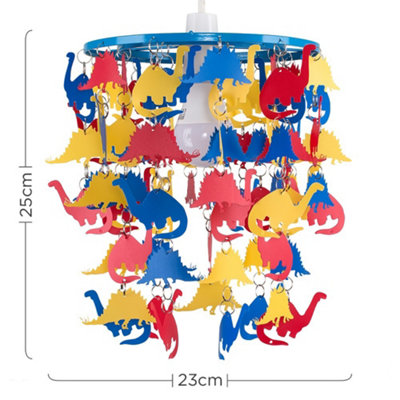 ValueLights Children's Multi-Coloured Dinosaur Nursery Bedroom Ceiling ...