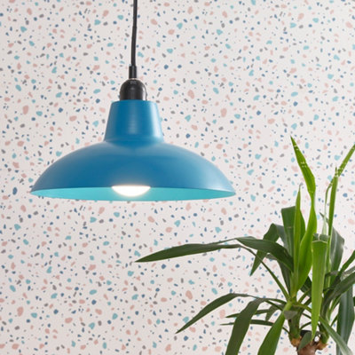 ValueLights Civic Metro Blue Ceiling Shade and Bulb (D)28.8cm