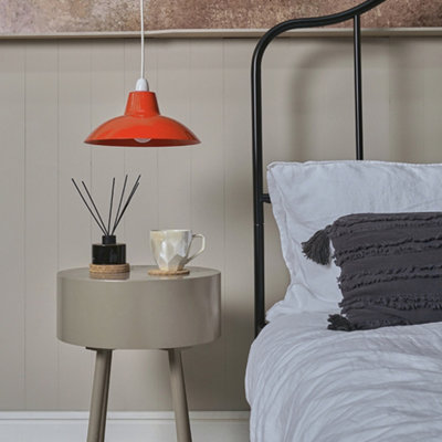 ValueLights Civic Pair of Retro Style Red Metal Easy Fit Ceiling Light ...