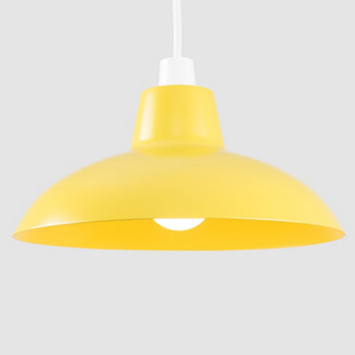 ValueLights Civic Retro Style Yellow Metal Easy Fit Ceiling Pendant ...