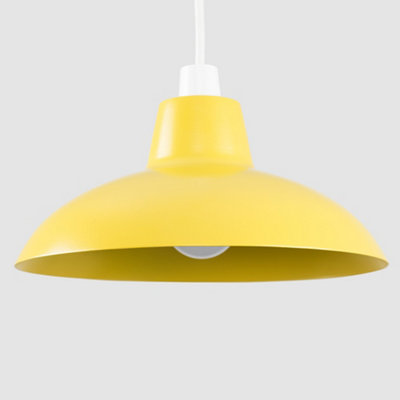 ValueLights Civic Retro Style Yellow Metal Easy Fit Ceiling Pendant ...