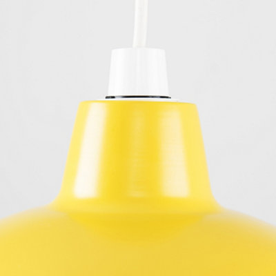 ValueLights Civic Retro Style Yellow Metal Easy Fit Ceiling Pendant ...