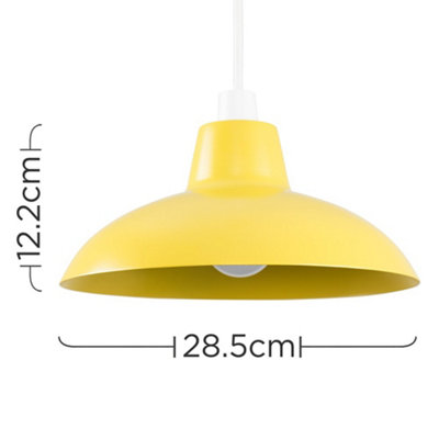 ValueLights Civic Retro Style Yellow Metal Easy Fit Ceiling Pendant ...