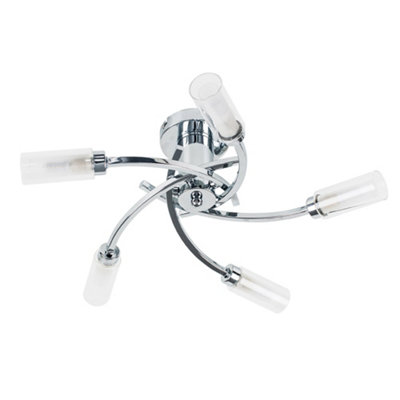 ValueLights Claudia Modern 5 Way LED Silver Chrome Ceiling Light with ...