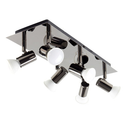 ValueLights Consul Modern Black Chrome 6 Way Adjustable GU10 Ceiling ...