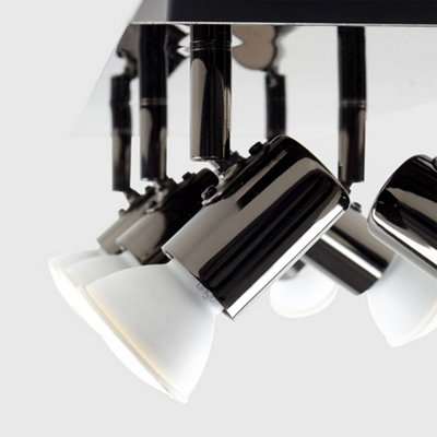 ValueLights Consul Modern Black Chrome 6 Way Adjustable GU10 Ceiling ...