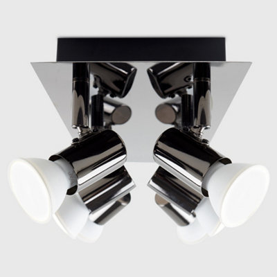 ValueLights Consul Modern Black Chrome 6 Way Adjustable GU10 Ceiling ...