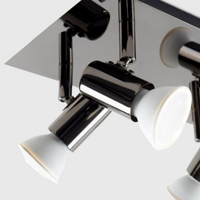 ValueLights Consul Modern Black Chrome 6 Way Adjustable GU10 Ceiling ...
