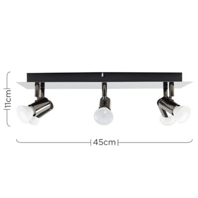 ValueLights Consul Modern Black Chrome 6 Way Adjustable GU10 Ceiling ...