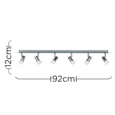 ValueLights Consul Modern Polished Chrome 6 Way Adjustable GU10 Ceiling ...