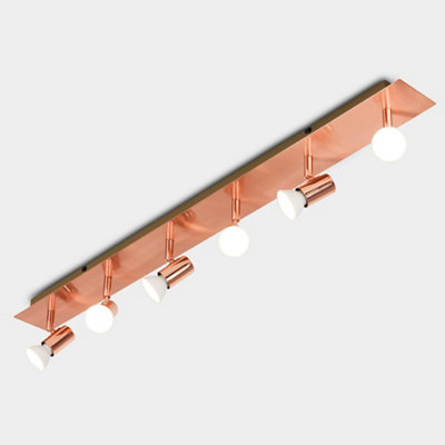 ValueLights Consul Modern Polished Copper 6 Way Adjustable GU10 Ceiling ...
