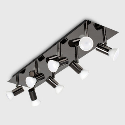ValueLights Consul Modern Rectangular Black Chrome Plate 8 Way ...