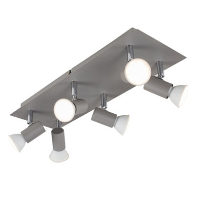 ValueLights Consul Modern Rectangular Cement Stone Effect 6 Way ...