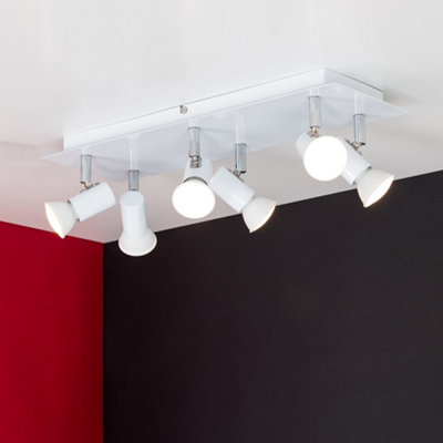 ValueLights Consul Modern Rectangular White and Chrome 6 Way Adjustable ...