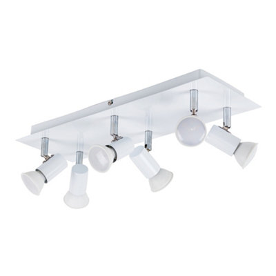 ValueLights Consul Modern Rectangular White and Chrome 6 Way Adjustable ...