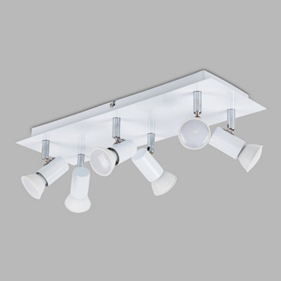 ValueLights Consul Modern Rectangular White and Chrome 6 Way Adjustable ...