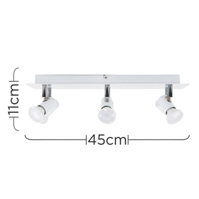 ValueLights Consul Modern Rectangular White and Chrome 6 Way Adjustable ...
