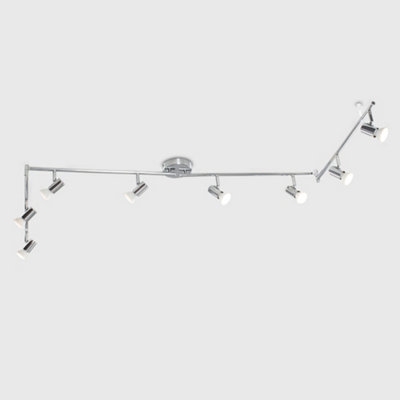 ValueLights Consul Silver Ceiling Bar Spotlight and GU10 Spotlight LED ...