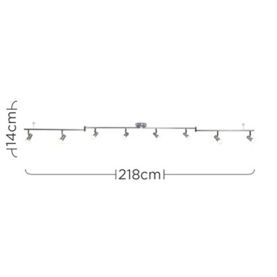 ValueLights Consul Silver Ceiling Bar Spotlight and GU10 Spotlight LED ...