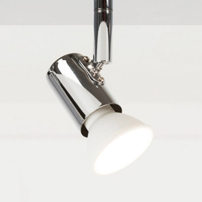 ValueLights Consul Silver Ceiling Bar Spotlight Includes 6 x LED Cool ...