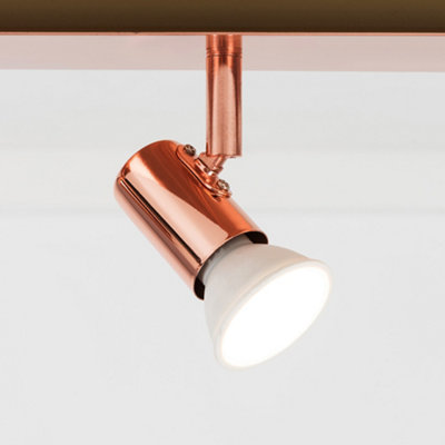 ValueLights Copper Ceiling Bar Spotlight and GU10 Spotlight LED 5W Warm ...
