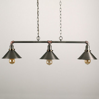 ValueLights Corinthia Style Pewter, Brass & Copper Metal 3 Way Over ...
