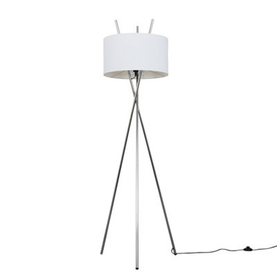 ValueLights Crawford Tripod Silver Floor Lamp | DIY at B&Q