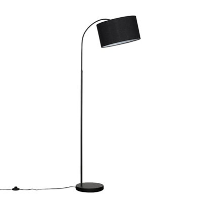 ValueLights Curva Black Floor Lamp