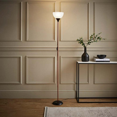 ValueLights Dalby Copper And Black Single Uplighter Modern Floor Lamp ...