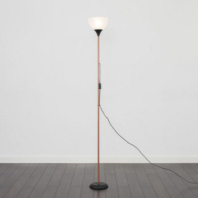 ValueLights Dalby Copper And Black Single Uplighter Modern Floor Lamp ...