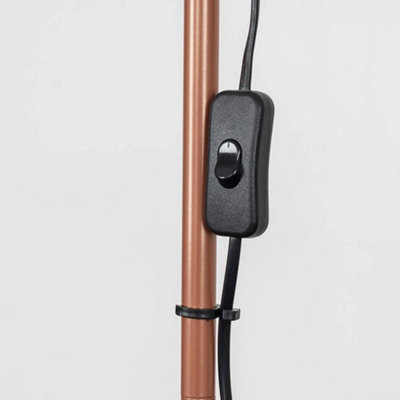 ValueLights Dalby Copper And Black Single Uplighter Modern Floor Lamp ...