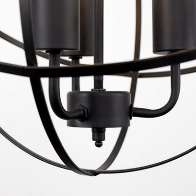 ValueLights Dalton Industrial Style Satin Black 3 Way Atom Design ...
