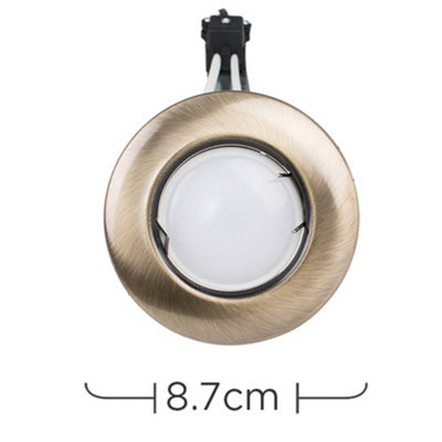 ValueLights Downlight Fixed Antique Brass Ceiling Light Fitting 10 Pack ...