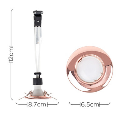 ValueLights Downlight Fixed Copper Ceiling Light Fitting 6 Pack With ...