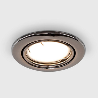 ValueLights Downlight Tiltable Fire Rated Black Chrome Ceiling Light ...