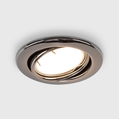 ValueLights Downlight Tiltable Fire Rated Black Chrome Ceiling Light ...