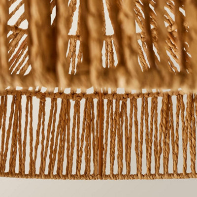 ValueLights Elcano Woven Rope Ceiling Light Shade and Filament Bulb (D)50cm