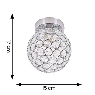 ValueLights Ella Silver Chrome Sphere Globe Design Acrylic Jewel ...