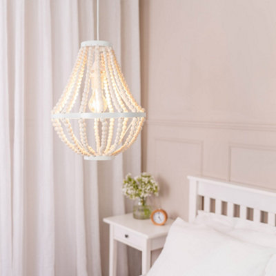 Buy ValueLights Elodie Easy Fit Shabby Chic Natural Beaded Hanging ...