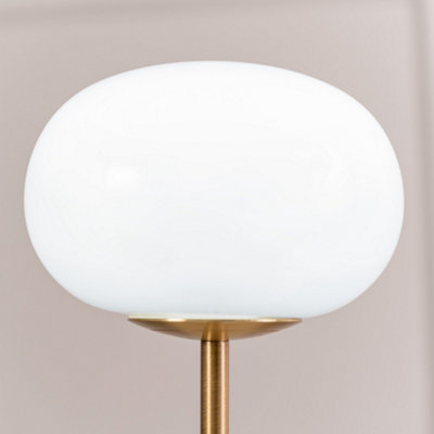 ValueLights Emmy Gold Rechargeable Table Lamp with Globe Shade