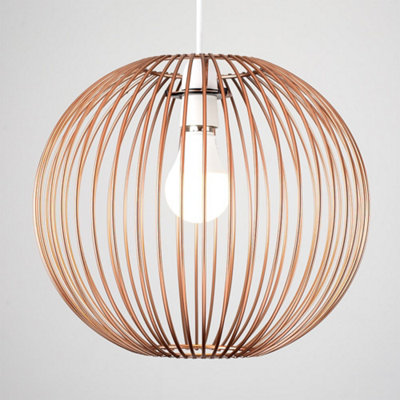 VALUELIGHTS FARADAY COPPER CEILING SHADE AND BULB (D)30CM