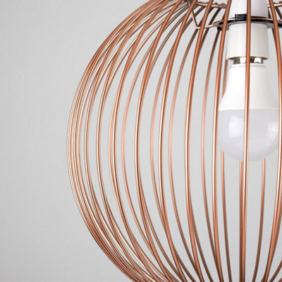 ValueLights Faraday Copper Ceiling Shade and Bulb (D)30cm