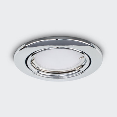 ValueLights Fire Rated Polished Chrome Tiltable GU10 Recessed Ceiling ...