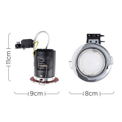 ValueLights Fire Rated Polished Chrome Tiltable GU10 Recessed Ceiling ...